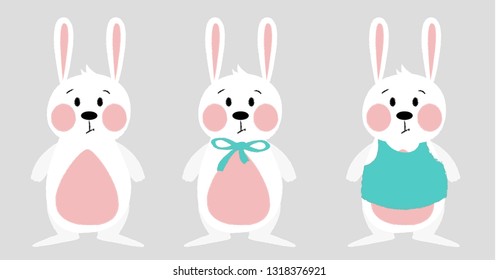 Three Cute Bunnies Stock Vector (Royalty Free) 1318376921 | Shutterstock