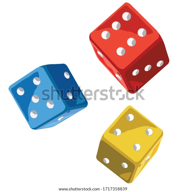 Three Dice Game Icon Colourful Red Stock Vector (Royalty Free ...