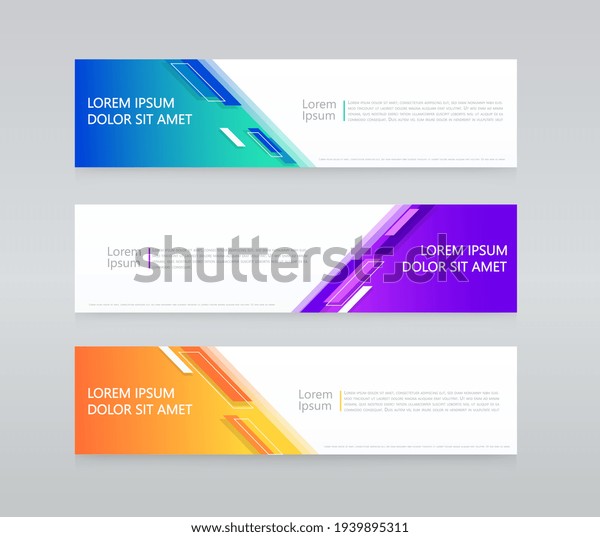 Three Different Banner Backgrounds Templates Copyspace Stock Vector ...
