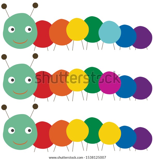 Three Different Colours Caterpillars Find A Caterpillar With The Right