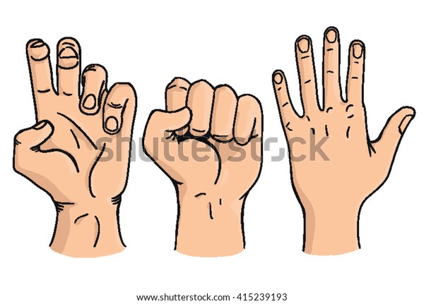 Three Different Hand Signs Hand Signs: เวกเตอร์สต็อก (ปลอดค่าลิขสิทธิ์ ...