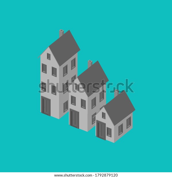 Three Different Size Buildings Flat Design Stock Vector (Royalty Free ...