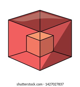 Three Dimensional Cubes Symbol Isolated Illustration Stock Vector ...