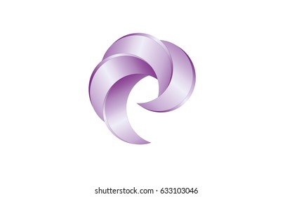 Three Dimensional Curly Purple Logo Stock Vector (Royalty Free ...