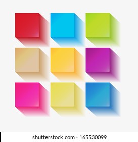 Three Dimensional Squares Different Colors On Stock Vector (Royalty ...