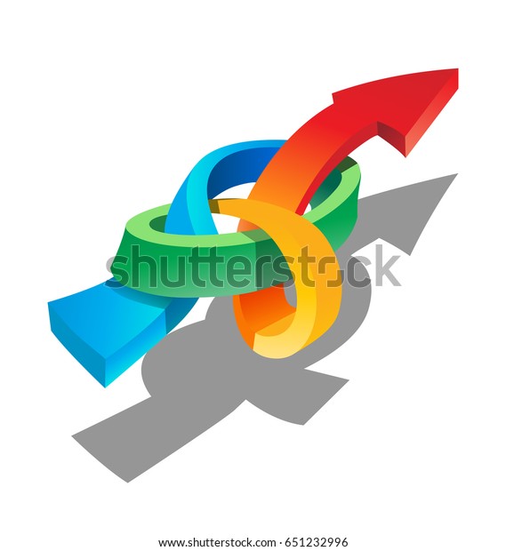 Three Dimensional Tied Arrow White Background Stock Vector (Royalty ...