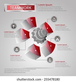 Three Dimensions Info Graphic Teamwork Concept Stock Vector (Royalty ...