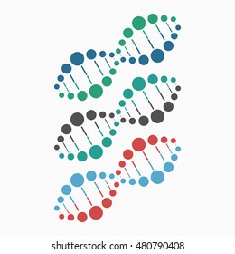 Three Dna Different Colors Stock Vector (Royalty Free) 480790408 ...