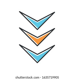 Three Down Arrows Flat Design Cartoon Stock Vector (Royalty Free ...