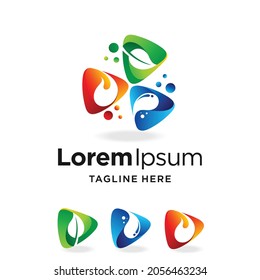 Three Element On Earth Logo Stock Vector (Royalty Free) 2056463234
