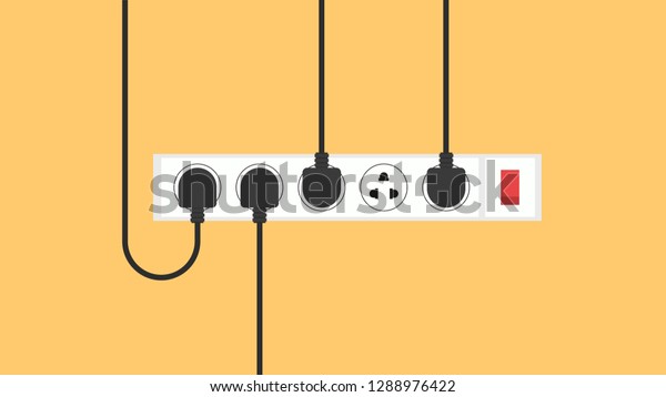 Three Eye Plug Cartoon Free Space Stock Vector (Royalty Free ...