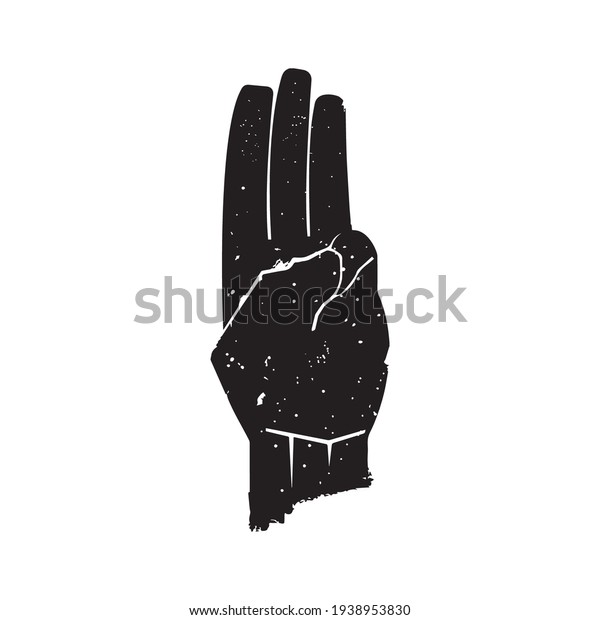 Three Finger Salute Symbol Vector Illustration Stock Vector (Royalty ...