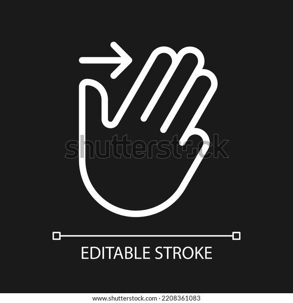 Three Finger Swipe Pixel Perfect White Stock Vector (Royalty Free ...