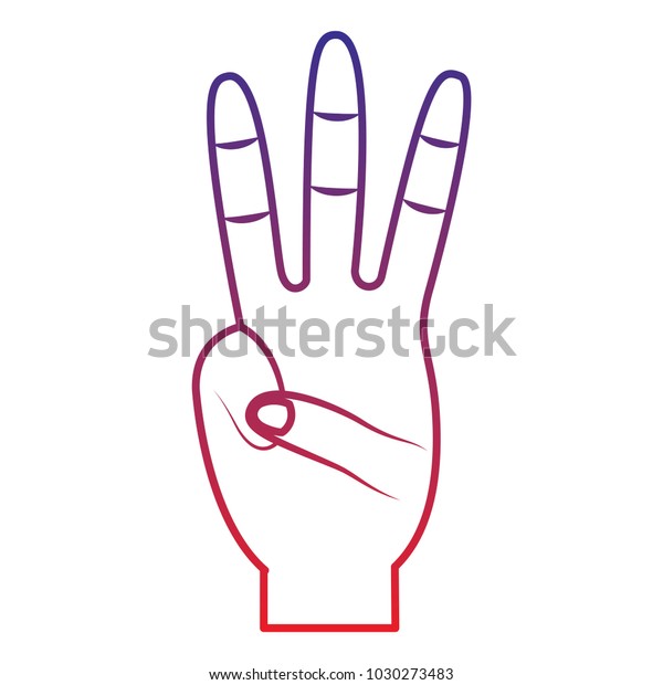 Three Fingers Hand Gesture Icon Image Stock Vector (Royalty Free ...