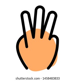 Three Fingers Raised Hand Gesture Back Stock Vector (Royalty Free ...