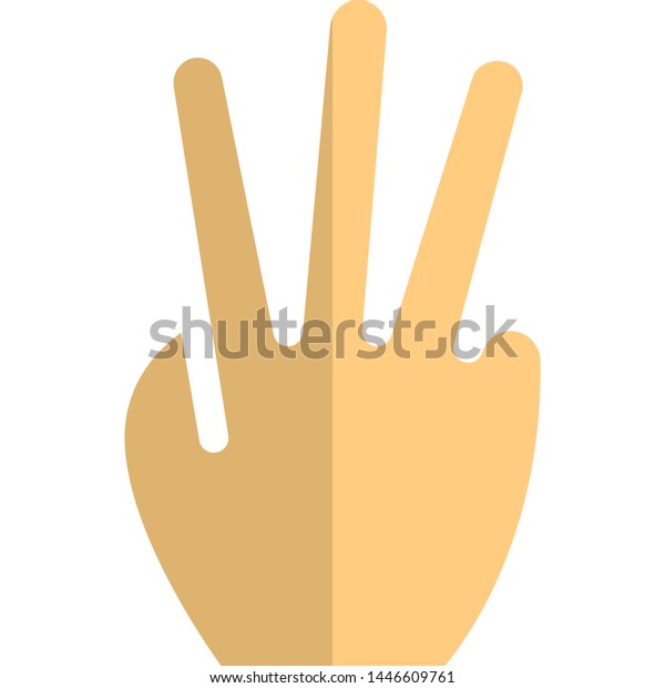 Three Fingers Raised Hand Gesture Back Stock Vector (Royalty Free ...