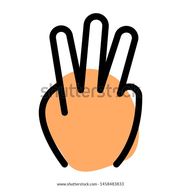 Three Fingers Raised Hand Gesture Back Stock Vector (Royalty Free ...