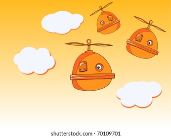 Three Flying Cartoon Characters Stock Vector (Royalty Free) 70109701 ...