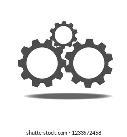 Three Gear Icon On White Background Stock Vector (Royalty Free ...
