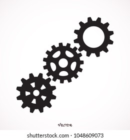 Gears On White Background Vector Illustration Stock Vector (Royalty ...