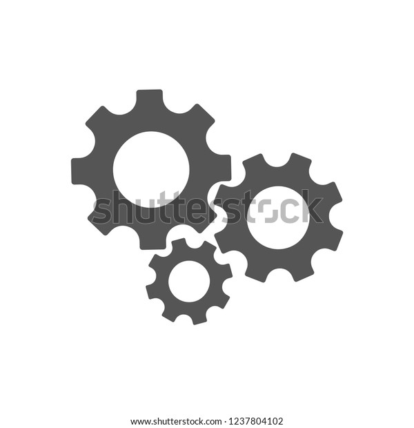 Three Gear Sign Simple Icon On Stock Vector (Royalty Free) 1237804102