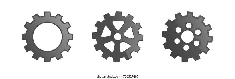 Three Gear Simple Iconvector Illustration On Stock Vector (Royalty Free ...