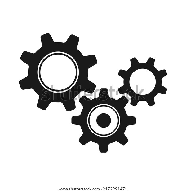 Tres símbolos del engranaje. Mecanismo de: vector de stock (libre de ...