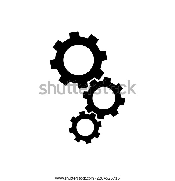 Three Gear Vector Silhouette Black Colorgears Stock Vector (Royalty ...