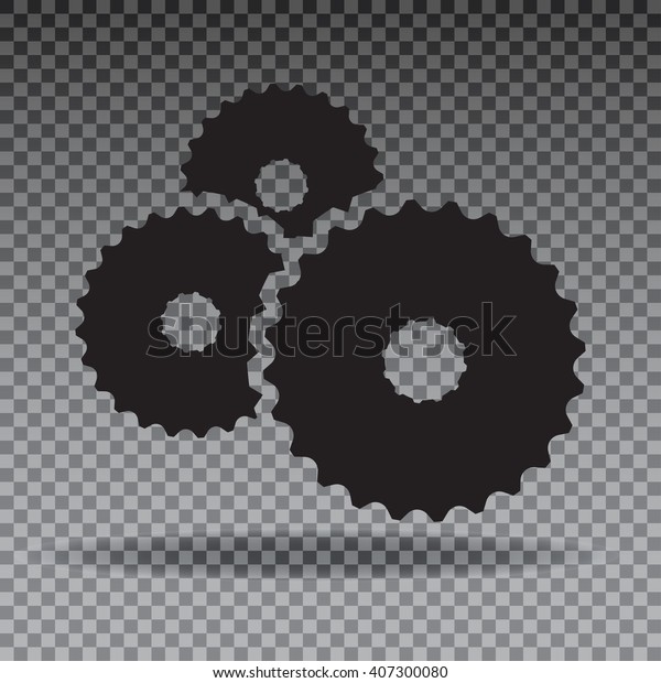 Three Gear Wheels Logo On Checkered: vector de stock (libre de regalías ...