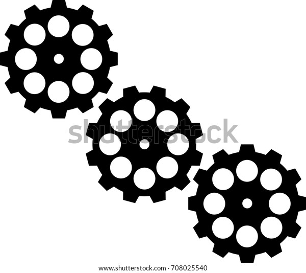 Three Gears Icon Stock Vector (Royalty Free) 708025540 | Shutterstock