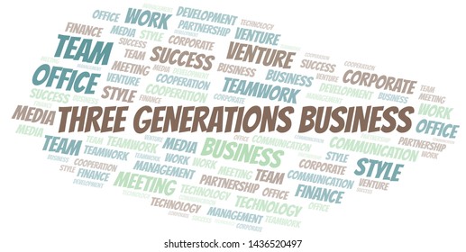 Three Generations Business Word Cloud Collage Stock Vector (Royalty ...