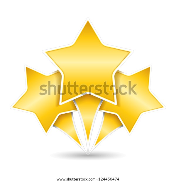 Vector de stock (libre de regalías) sobre Tres estrellas doradas ...
