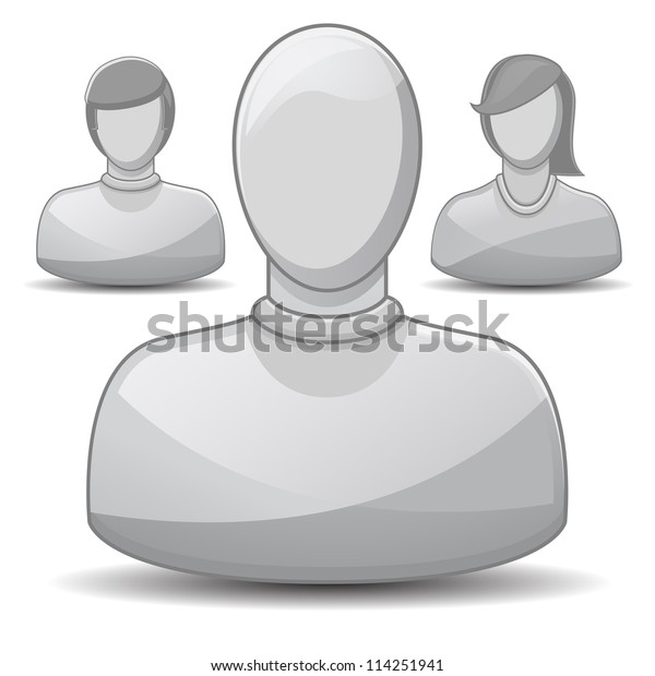 Three Gray Icons Shadow Gloss Set Stock Vector (Royalty Free) 114251941 ...