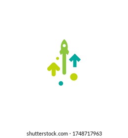 Three Green Arrows Dots On White Stock Vector (Royalty Free) 1385482517