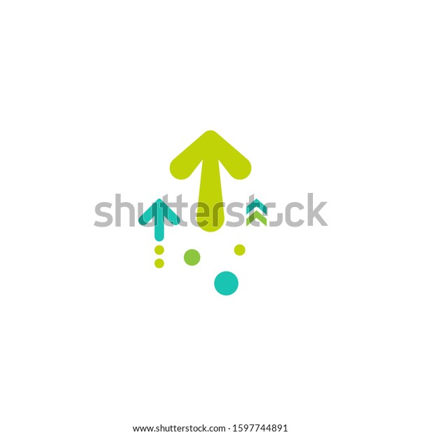 Three Green Arrows Dots On White Stock Vector (Royalty Free) 1597744891 ...