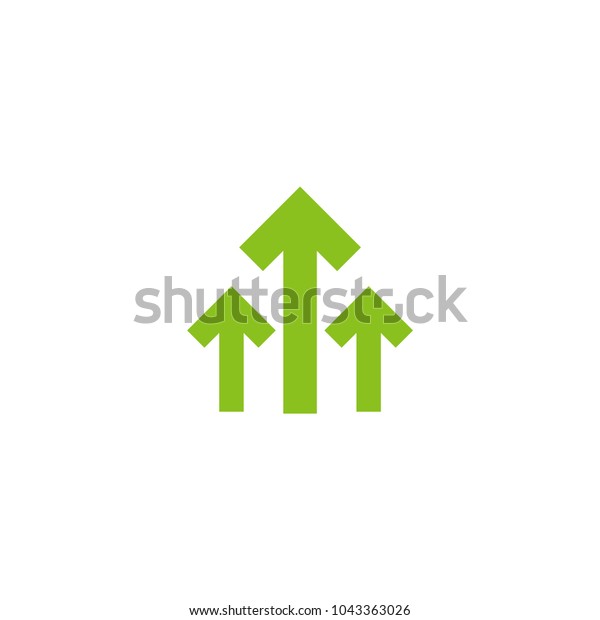 Three Green Arrows Icon Isolated On Stock Vector (Royalty Free ...
