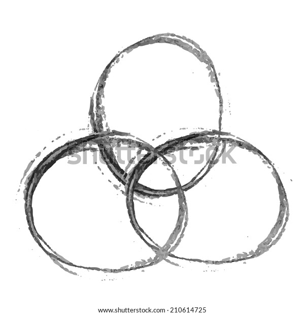 Three Hand Drawn Pencil Circles Vector: vector de stock (libre de ...