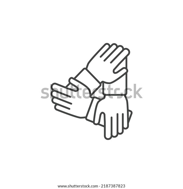 Three Hands Support Icons Symbol Vector Stock Vector (Royalty Free ...