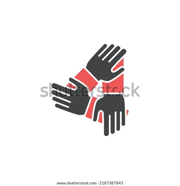 Three Hands Support Icons Symbol Vector Stock Vector (Royalty Free ...