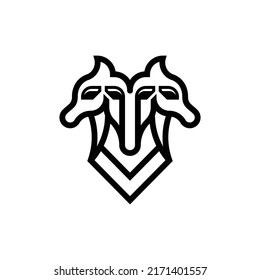Three Head Horse Creative Logo Design Stock Vector (Royalty Free ...