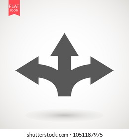 Three Headed Arrow Icon Trendy Flat Stock Vector (Royalty Free ...