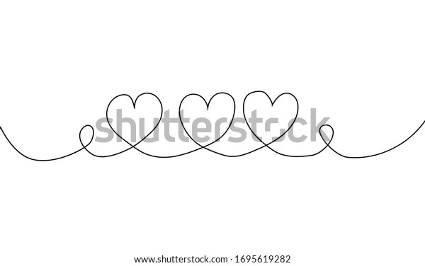 tres líneas del corazón dibujan un: vector de stock (libre de regalías ...