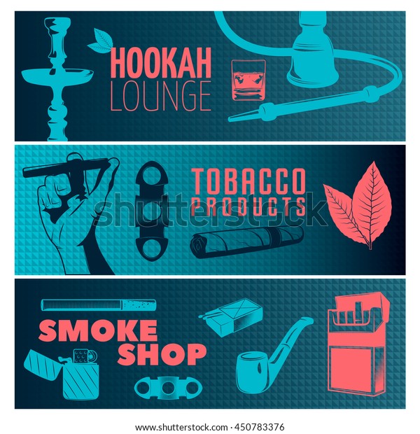 Three Horizontal Smoking Banner Set On Stock Vector (Royalty Free ...