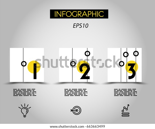 Three Infographic Squares Big Numbers Concept Stock Vector (Royalty ...
