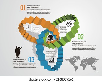 Three Intersecting Jagged Rings Infographic Vector Stock Vector ...