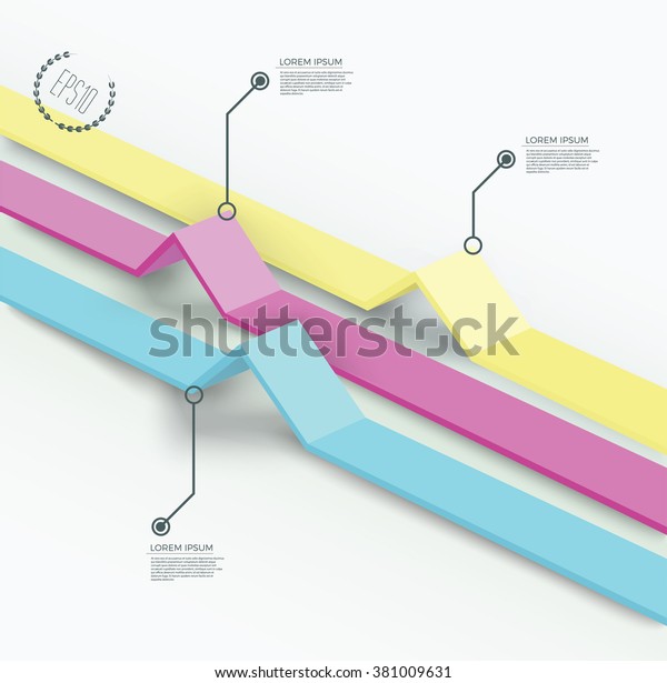 Three Isolated Cmyk Lines Objects Your: vector de stock (libre de ...