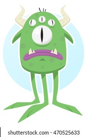 Three Legged Green Monster Alien Flat Stock Vector (Royalty Free ...