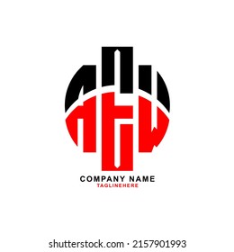 Three Letter Logo Design White Background Stock Vector (Royalty Free ...