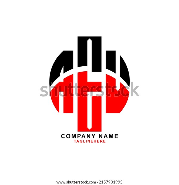 Three Letter Logo Design White Background Stock Vector (Royalty Free ...