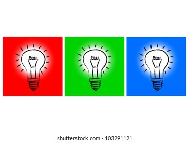 Three Light Bulb Stock Vector (Royalty Free) 103291121 | Shutterstock